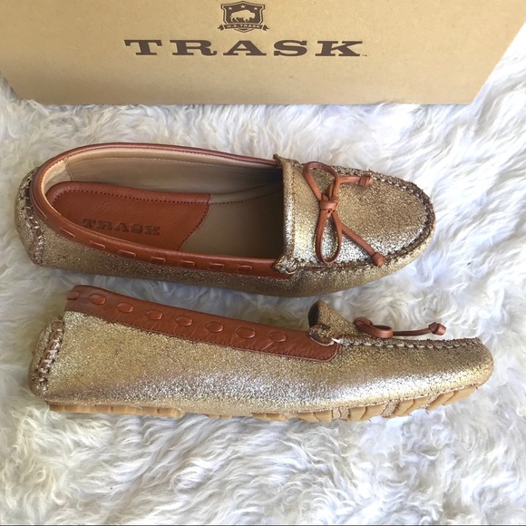 Trask | Shoes | Trask Gold Demi Loafers | Poshmark